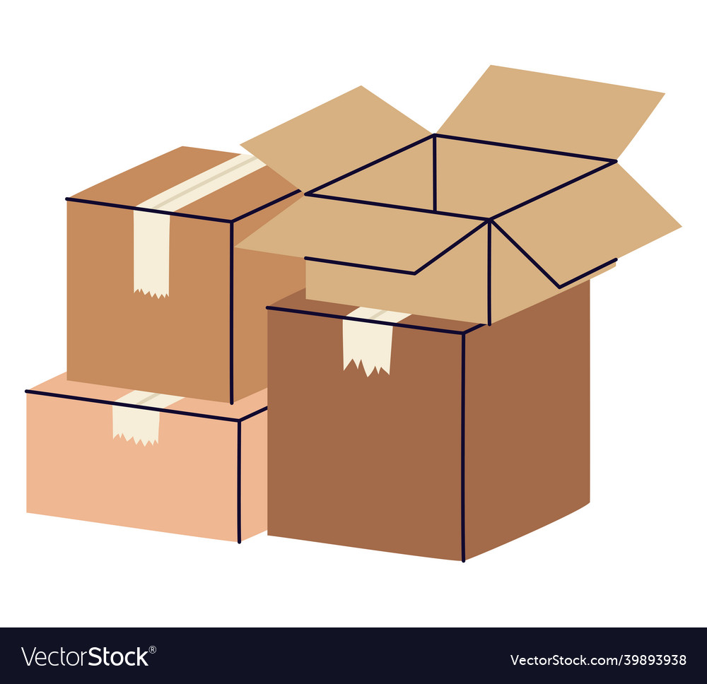 Pretty boxes pile Royalty Free Vector Image - VectorStock