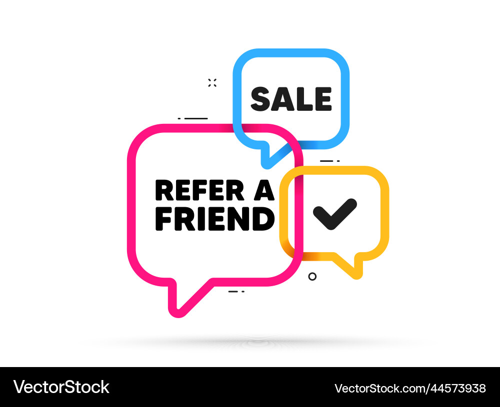 Refer a friend symbol referral program sign Vector Image