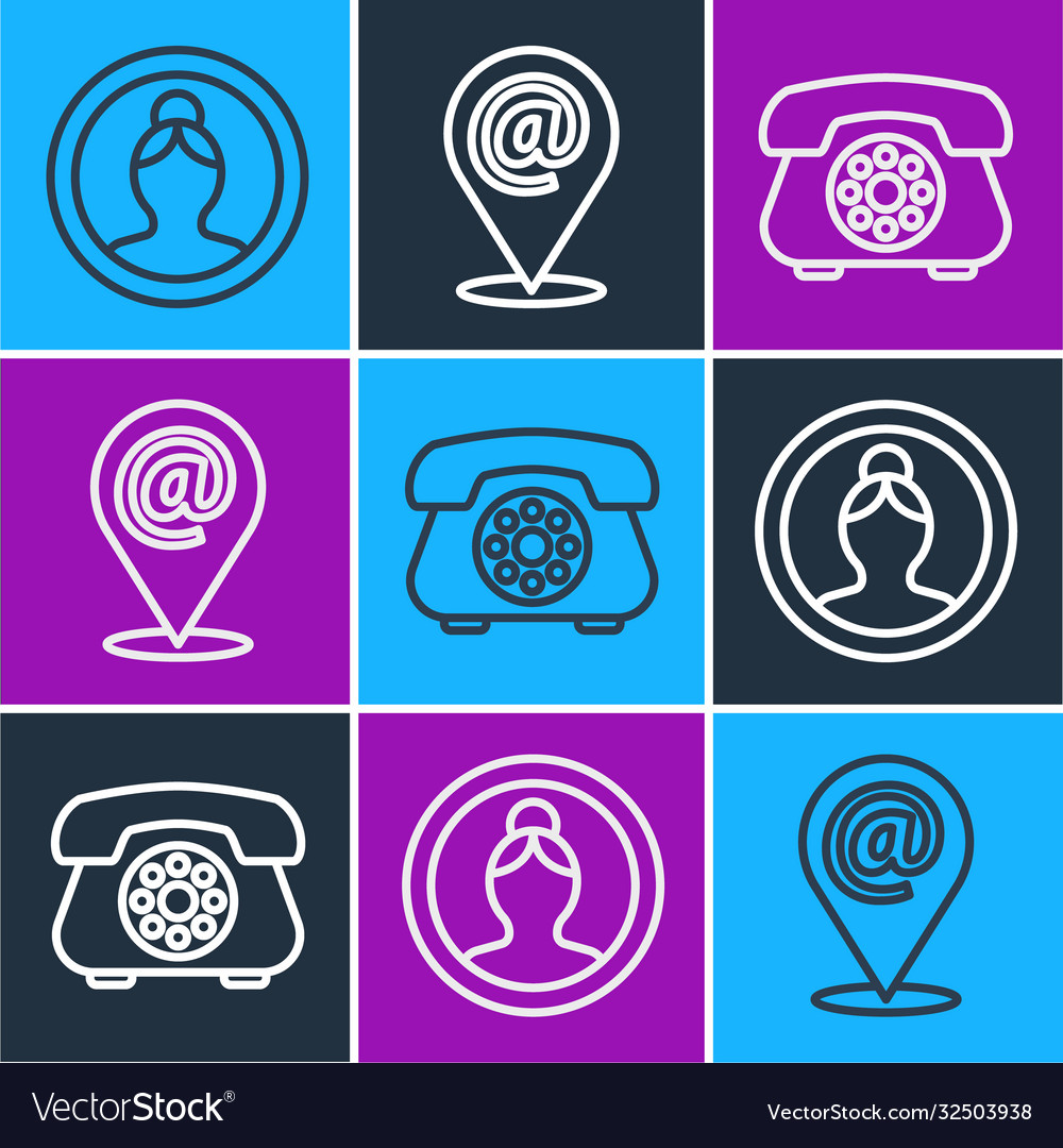 Set line create account screen telephone Vector Image