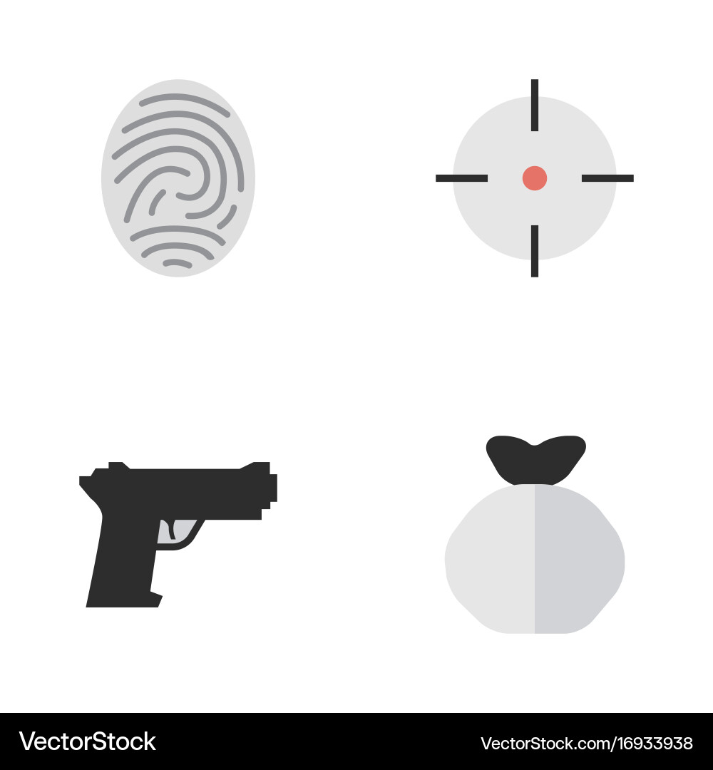 Set of simple offense icons Royalty Free Vector Image