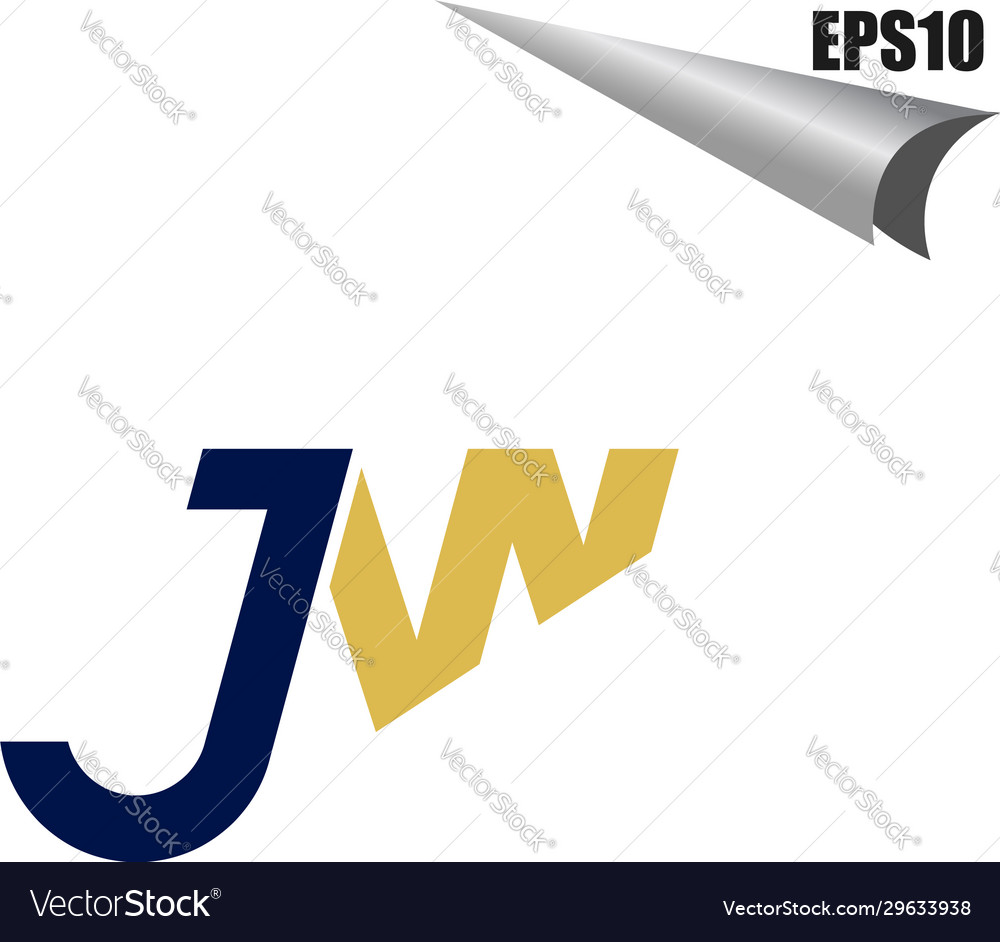 Simple Jw Initial Monogram Design Template Vector Image