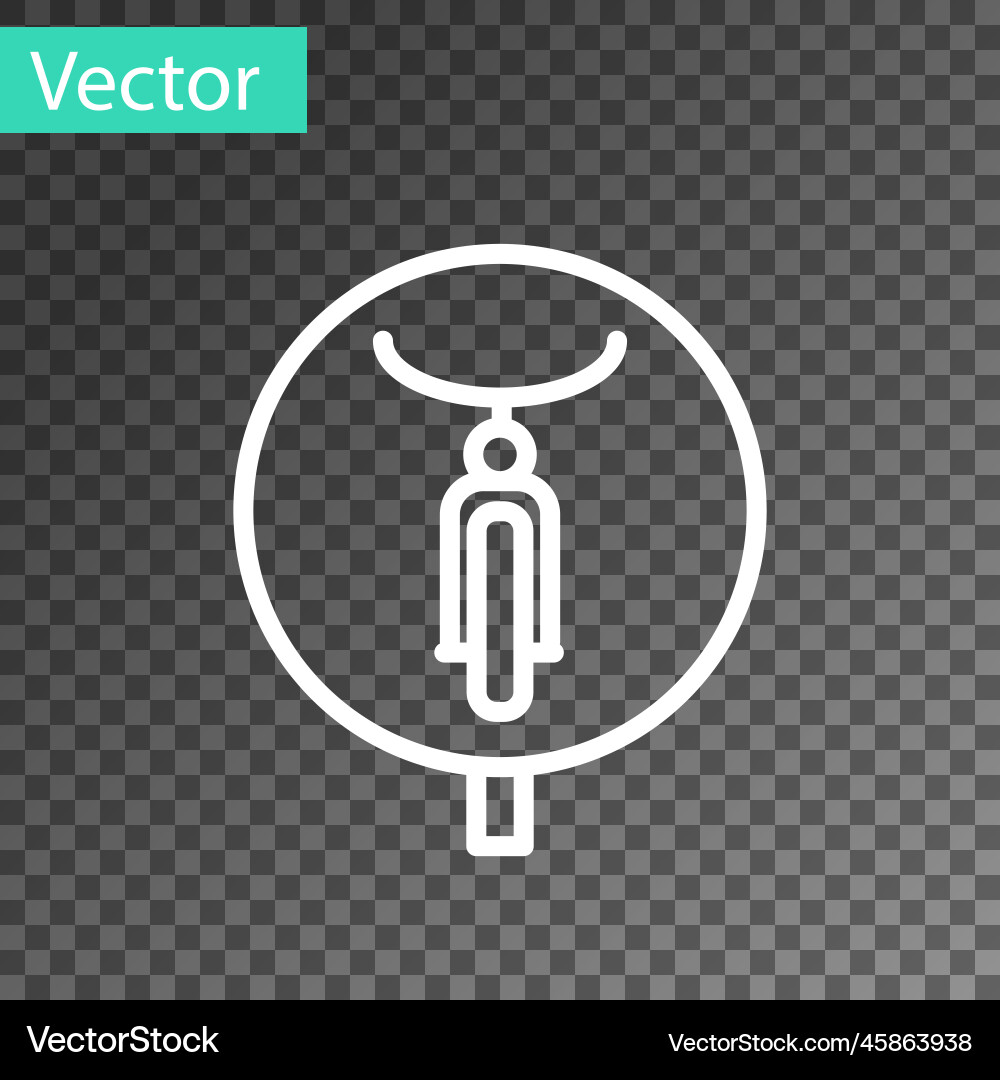 White line bicycle icon isolated on transparent Vector Image
