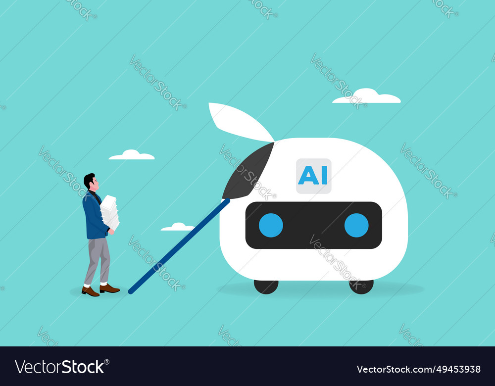 Work with artificial intelligence Royalty Free Vector Image