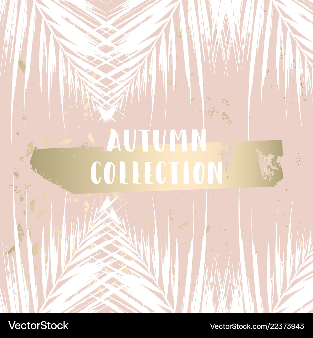 Autumn collection gold blush background trendy Vector Image