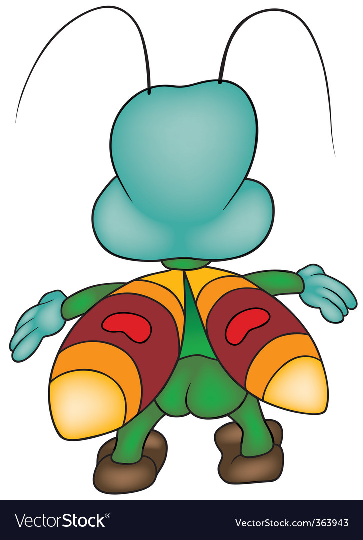 Bug from back Royalty Free Vector Image - VectorStock
