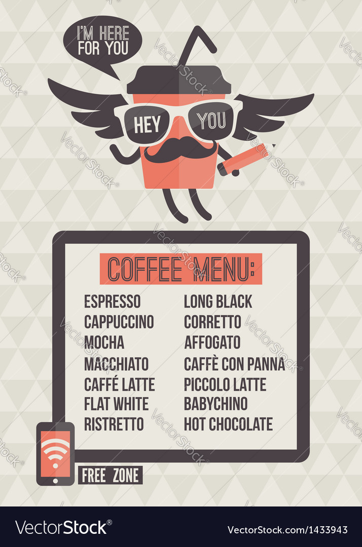 Cafe menu seamless background and design elements Vector Image