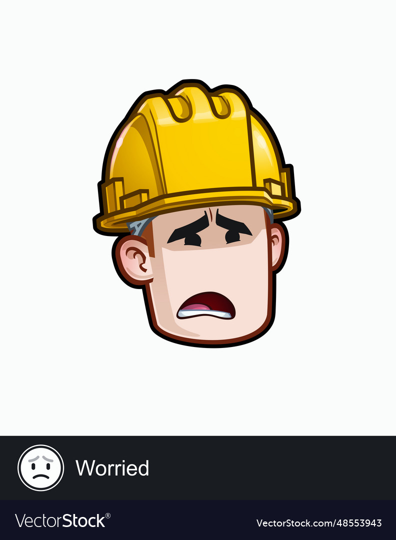 Construction worker - expressions concerned Vector Image