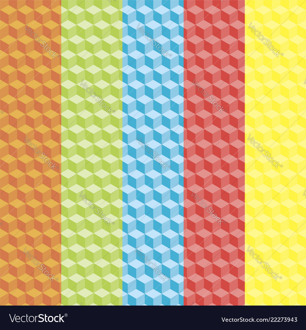 Cubic colorful patterns Royalty Free Vector Image