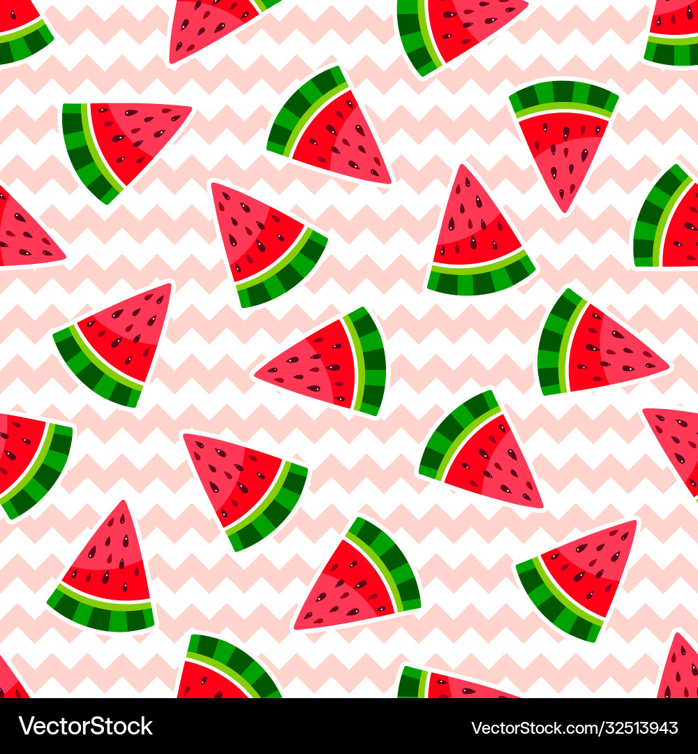 Cute seamless watermelon slices Royalty Free Vector Image