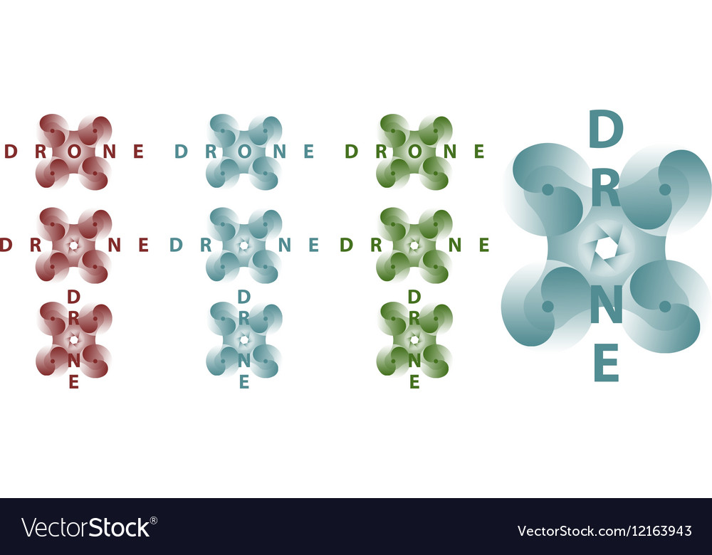 Drone logo set Royalty Free Vector Image - VectorStock