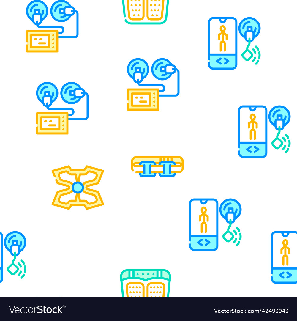 Ems training device seamless pattern Royalty Free Vector