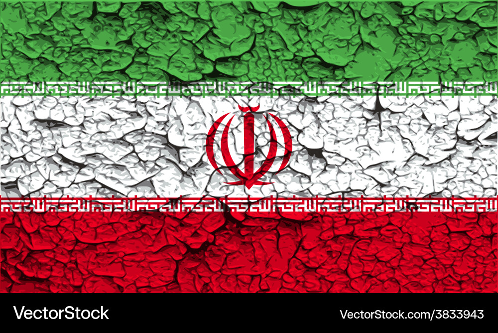 Flag of iran with old texture Royalty Free Vector Image