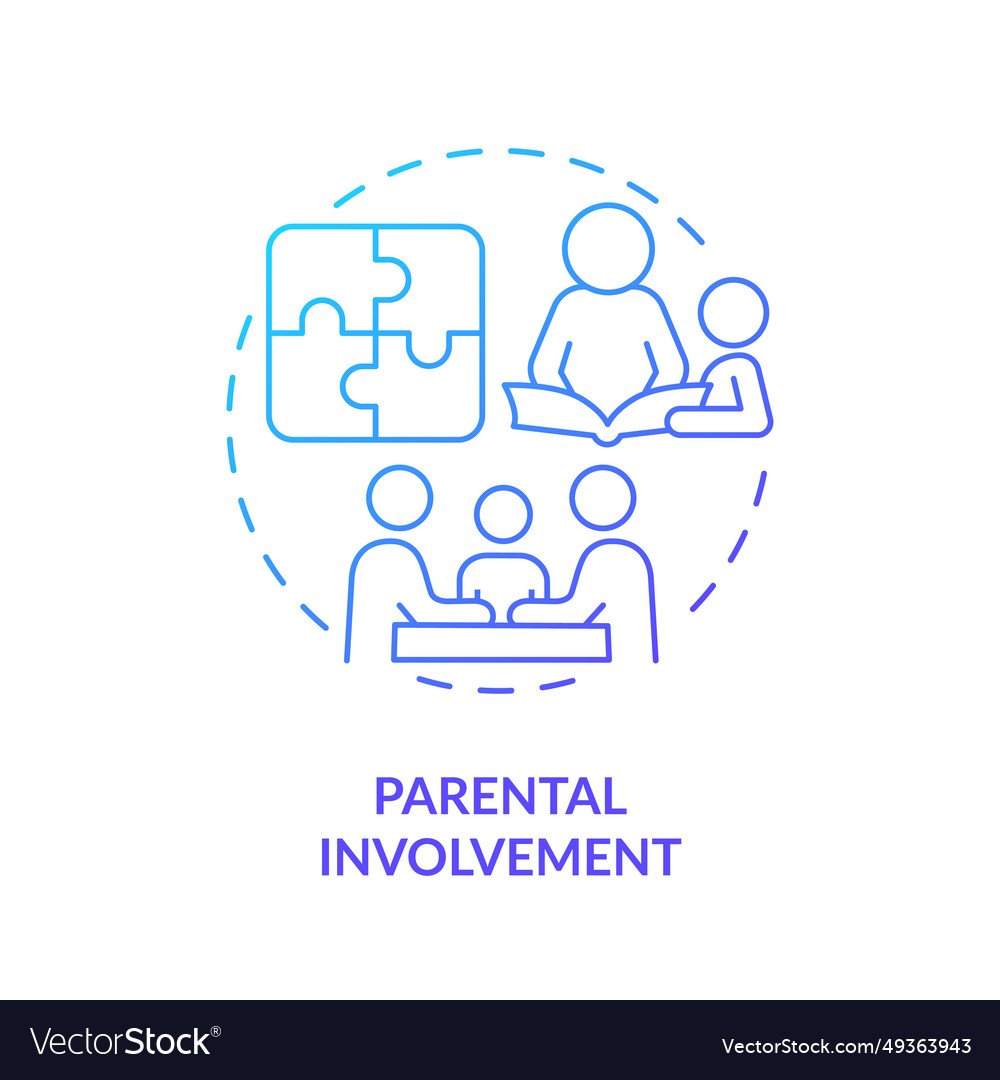 Gradient line icon parental involvement concept Vector Image Gradient line icon parental involvement concept Vector Image