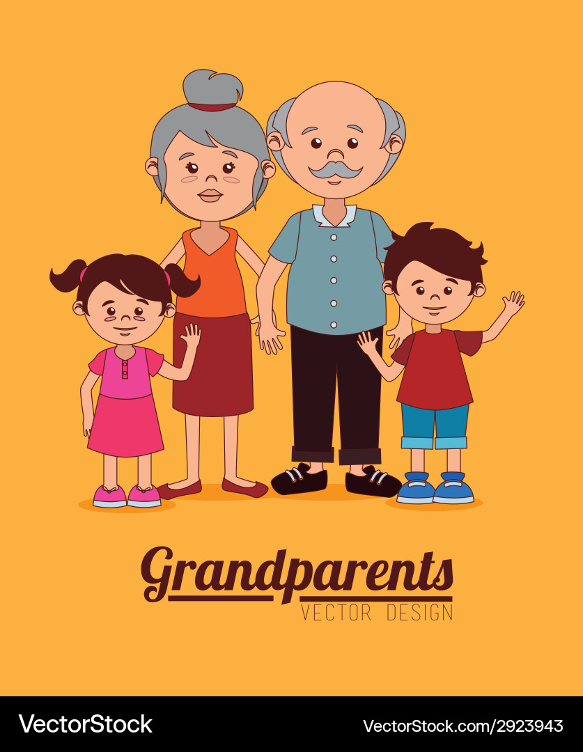 Grand parents design over yellow background Vector Image