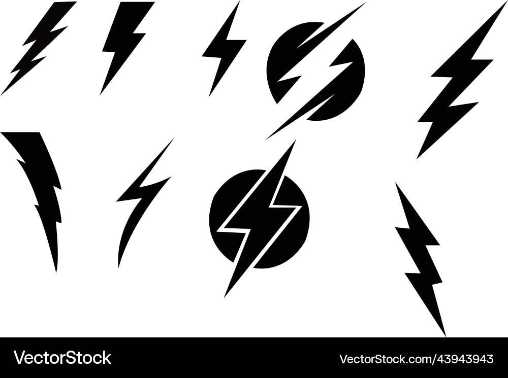 Lightning bolt jpg image with svg eps zip files Vector Image