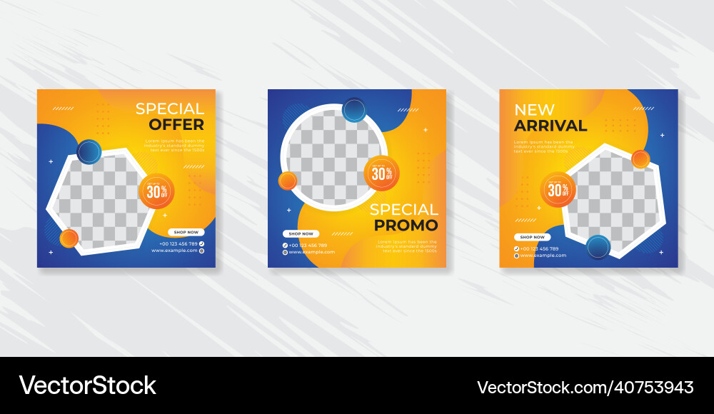 Minimalist promotion square web banner for social Vector Image