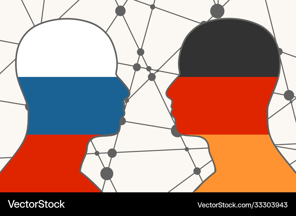 Relationship between russia and germany Royalty Free Vector