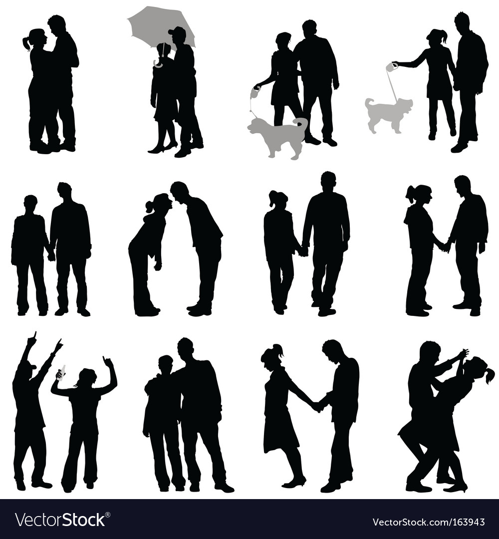 Romantic couples set Royalty Free Vector Image