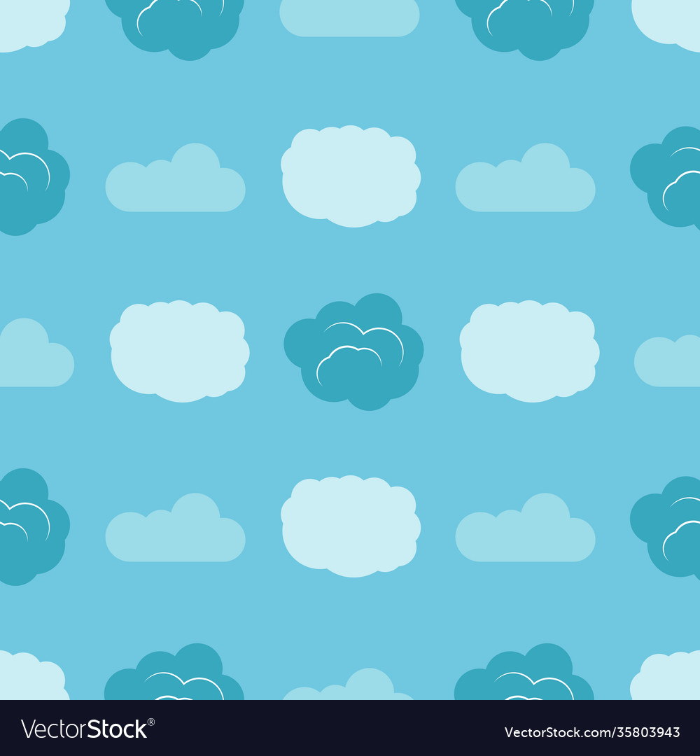 Seamless pattern with clouds on blue sky Vector Image