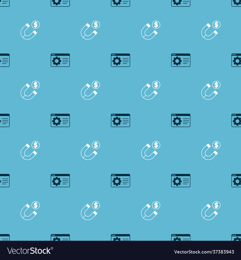 Set Browser Setting And Magnet With Money Vector Image