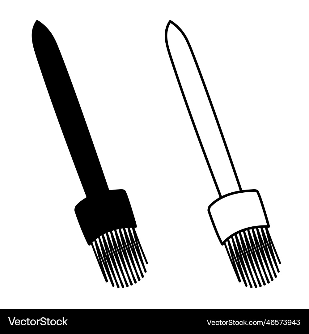 Sketch outline silhouette brush tassel Royalty Free Vector