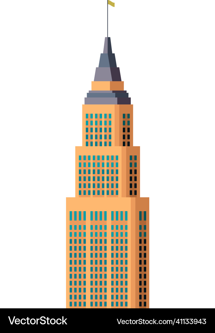 Skyscraper building icon high urban office tower Vector Image