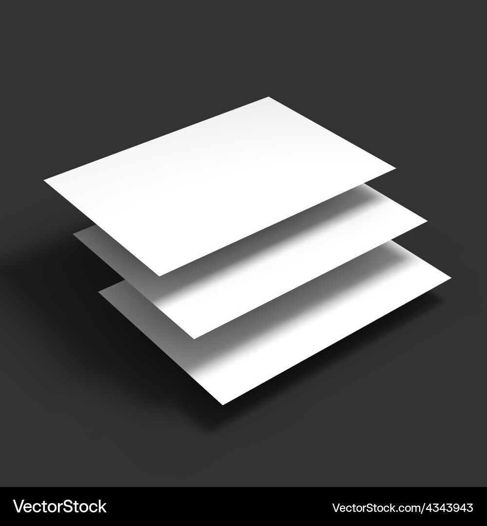 Stack of pages with curved corners business Vector Image