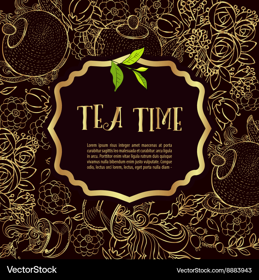 Time to drink tea trendy poster Royalty Free Vector Image