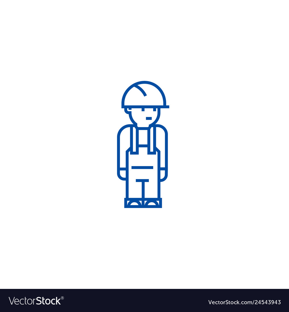 Worker engineer line icon concept engineer Vector Image