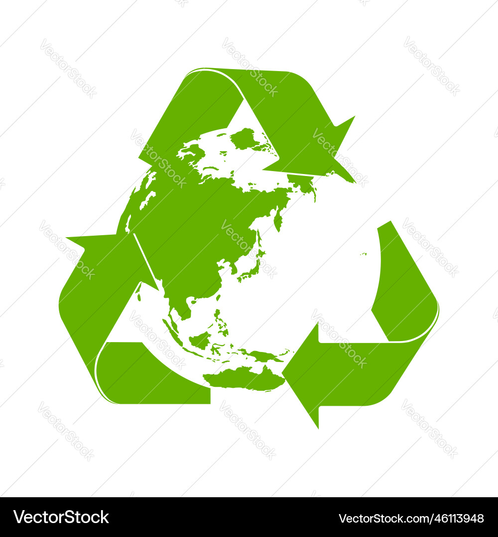 3 arrows around earth recycle ecology 3r Vector Image