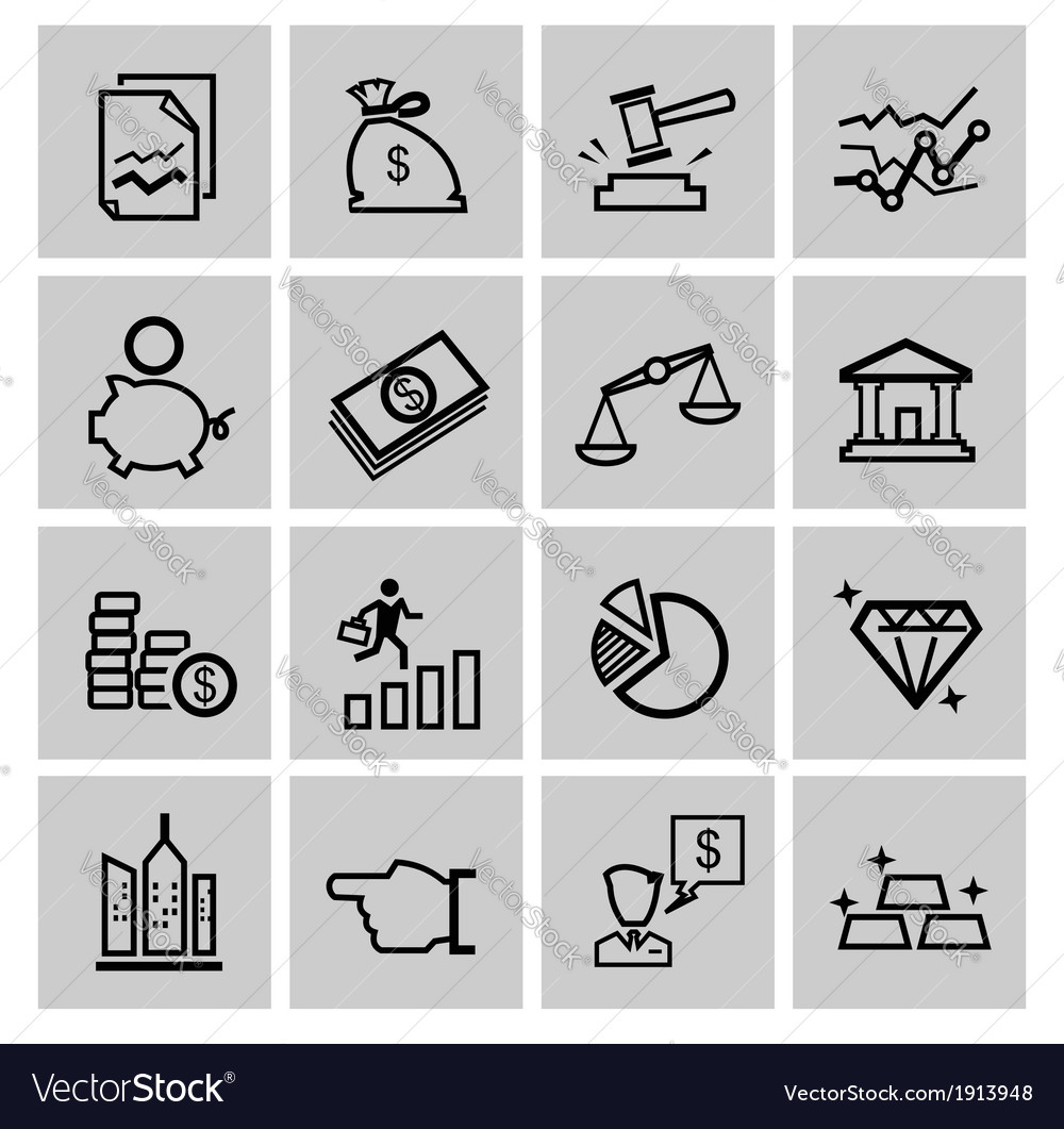 Black business icons Royalty Free Vector Image Black business icons Royalty Free Vector Image