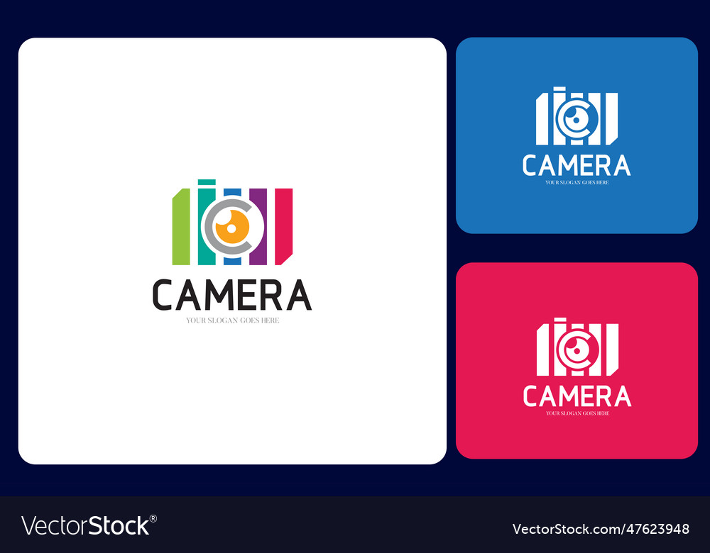 Camera logo design template Royalty Free Vector Image