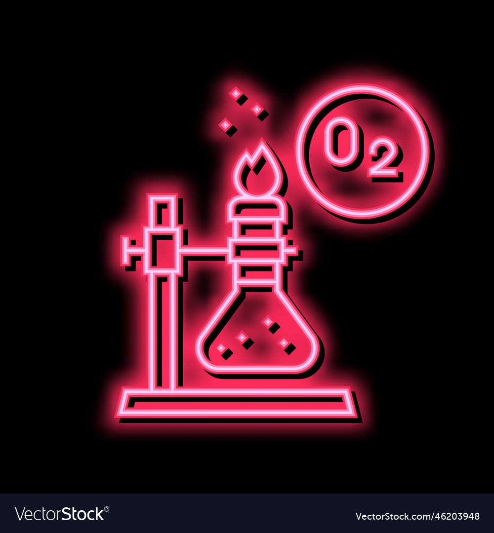 Chemistry research oxygen neon glow icon Vector Image