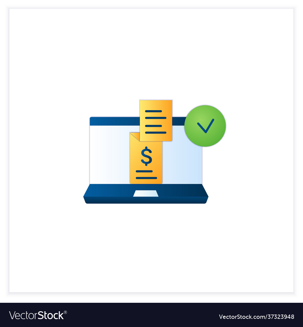 Digital receipt flat icon Royalty Free Vector Image