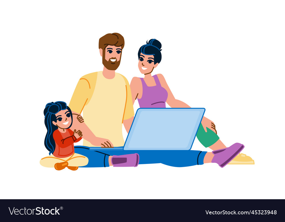 Family computer Royalty Free Vector Image - VectorStock