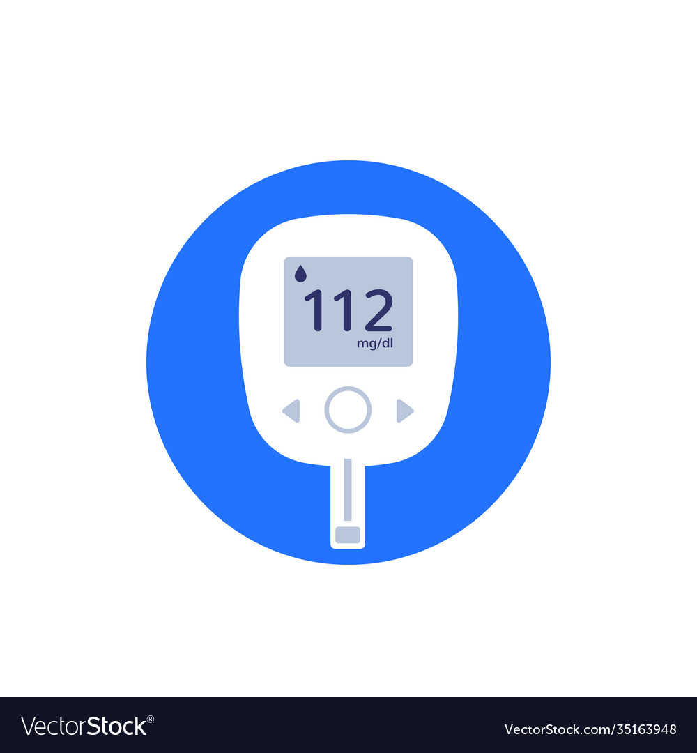 Glucose test glucometer icon Royalty Free Vector Image