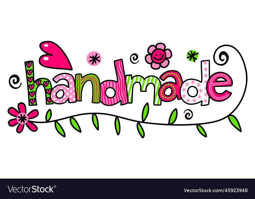 Handmade whimsical text doodle typeface Royalty Free Vector