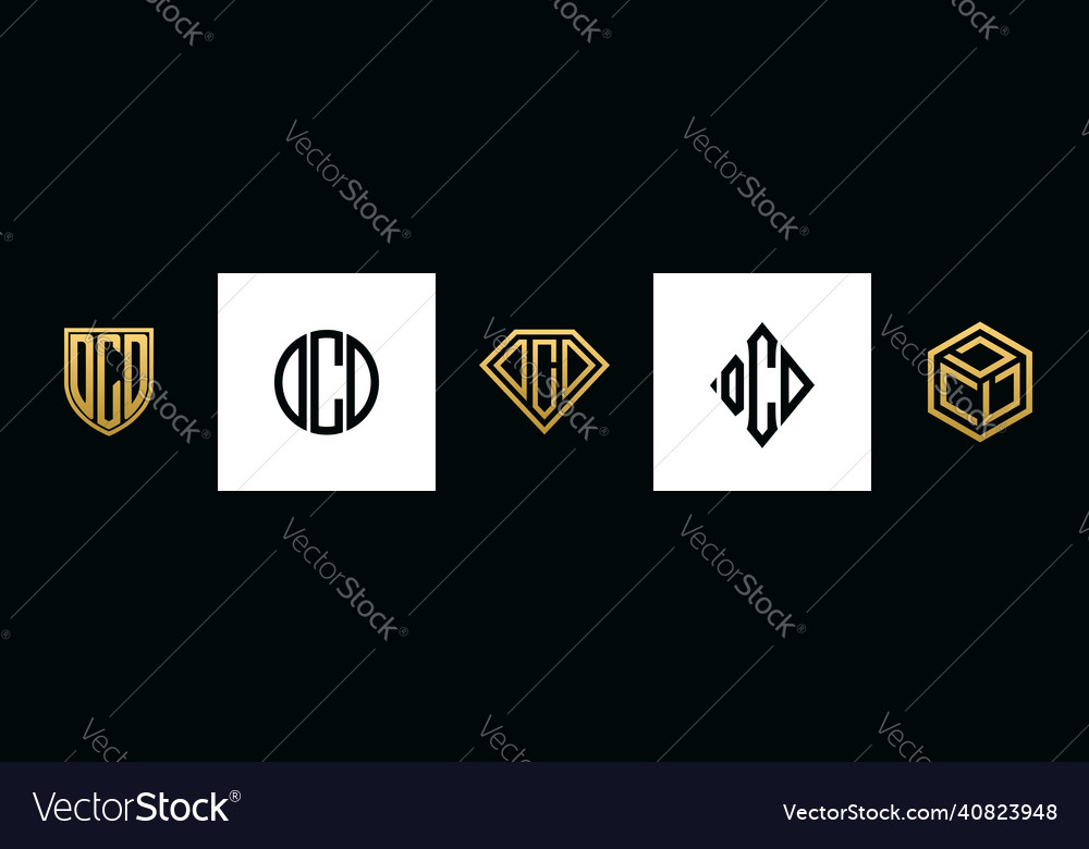 Initial letters dcd logo designs bundle Royalty Free Vector