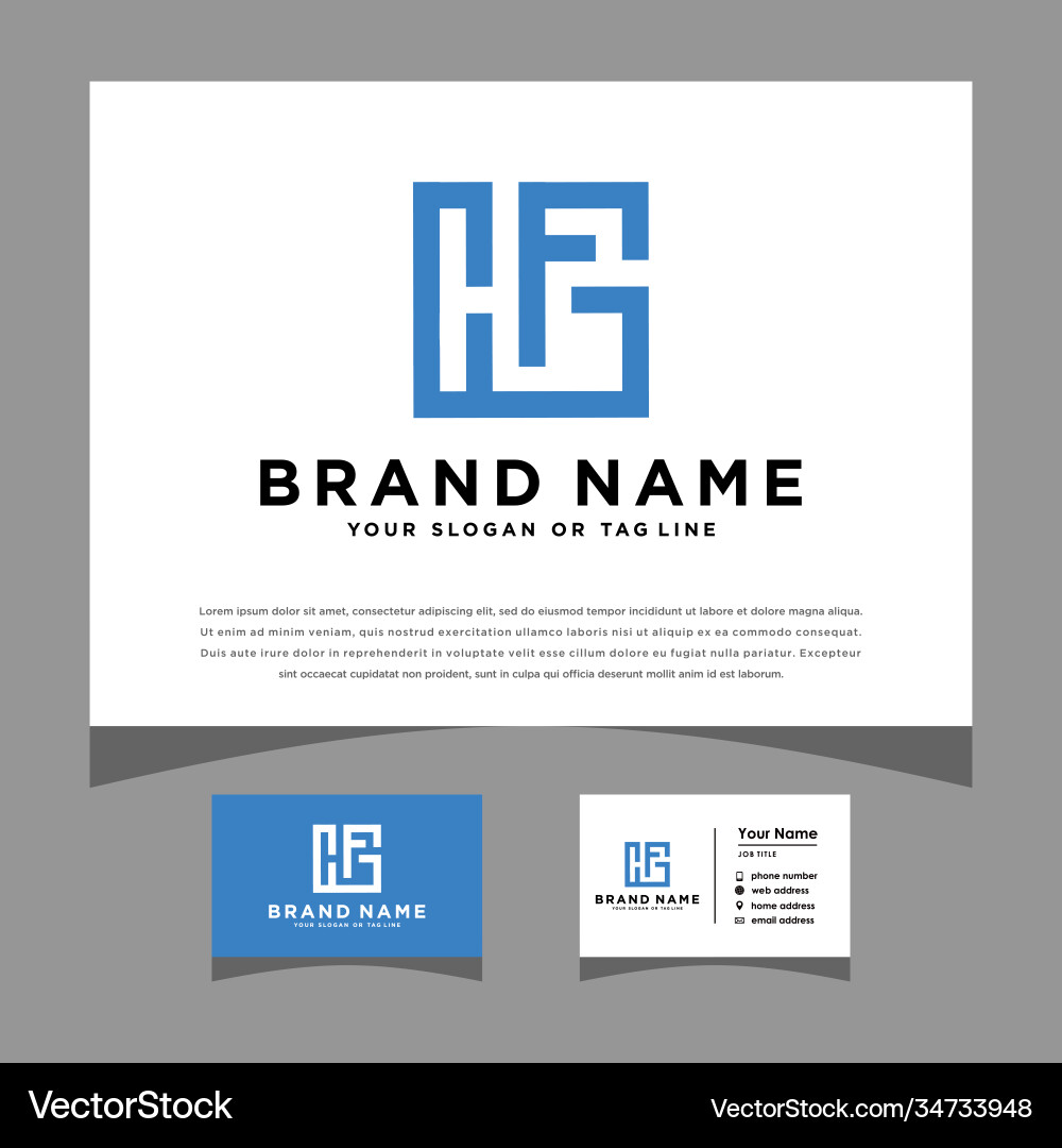 Initials letter hfg logo with a business card Vector Image