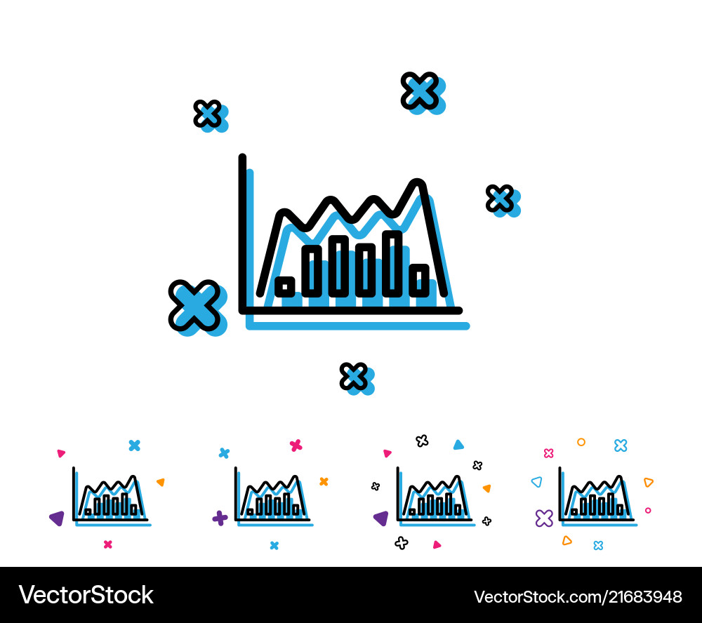 Investment chart line icon finance graph Vector Image