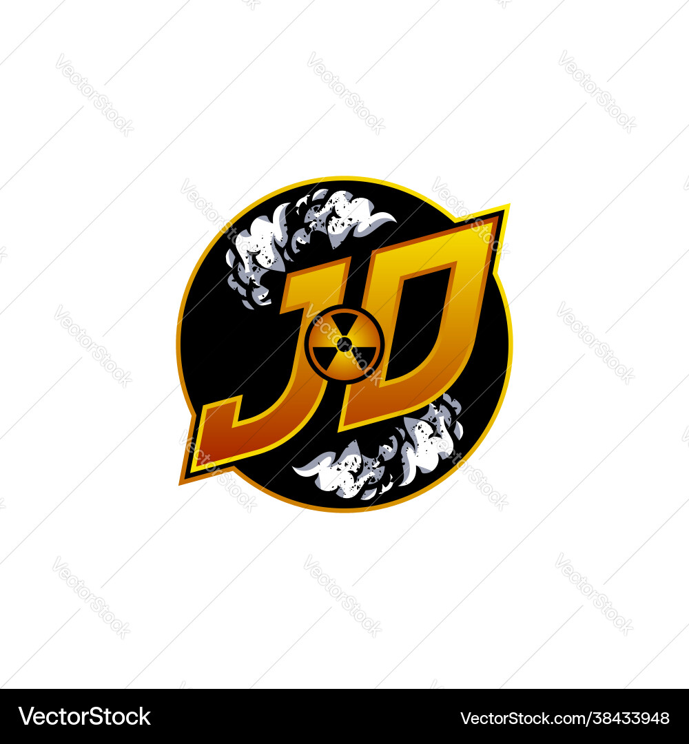 Jd logo monogram esport gaming with gas shape Vector Image