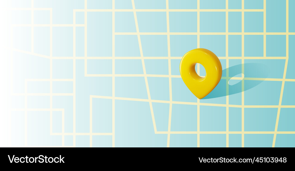 Locator mark on city map shows destination Vector Image