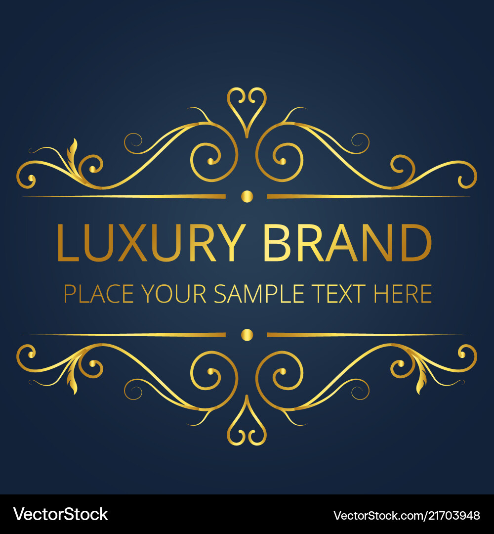 Luxury brand gold text template vintage design vec
