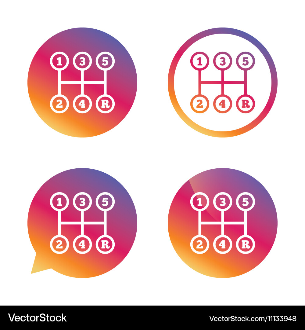 Manual transmission sign icon mechanic control Vector Image