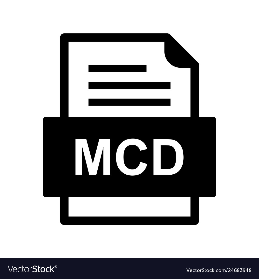 Mcd file document icon Royalty Free Vector Image