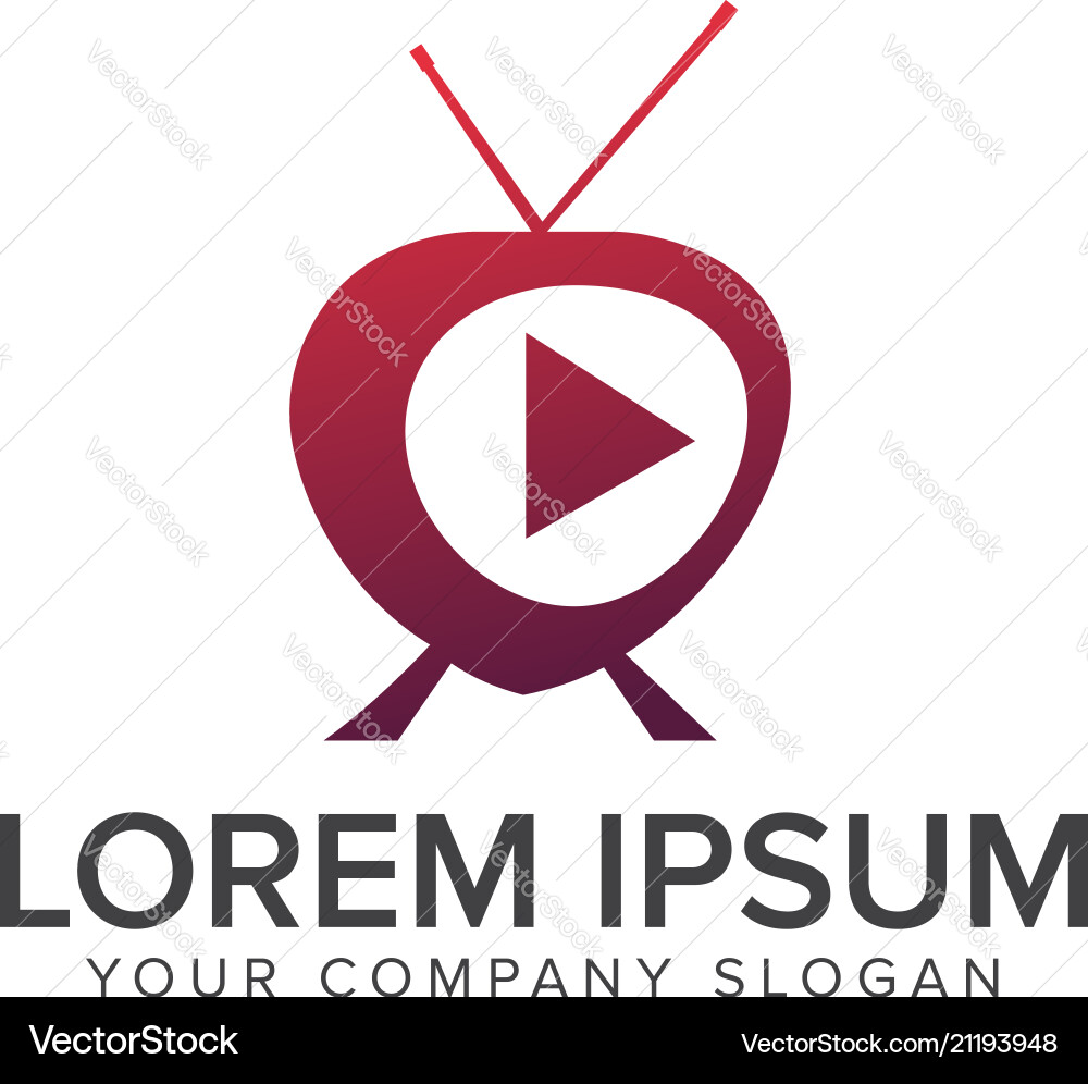 Media logo multimedia tv logo design concept Vector Image