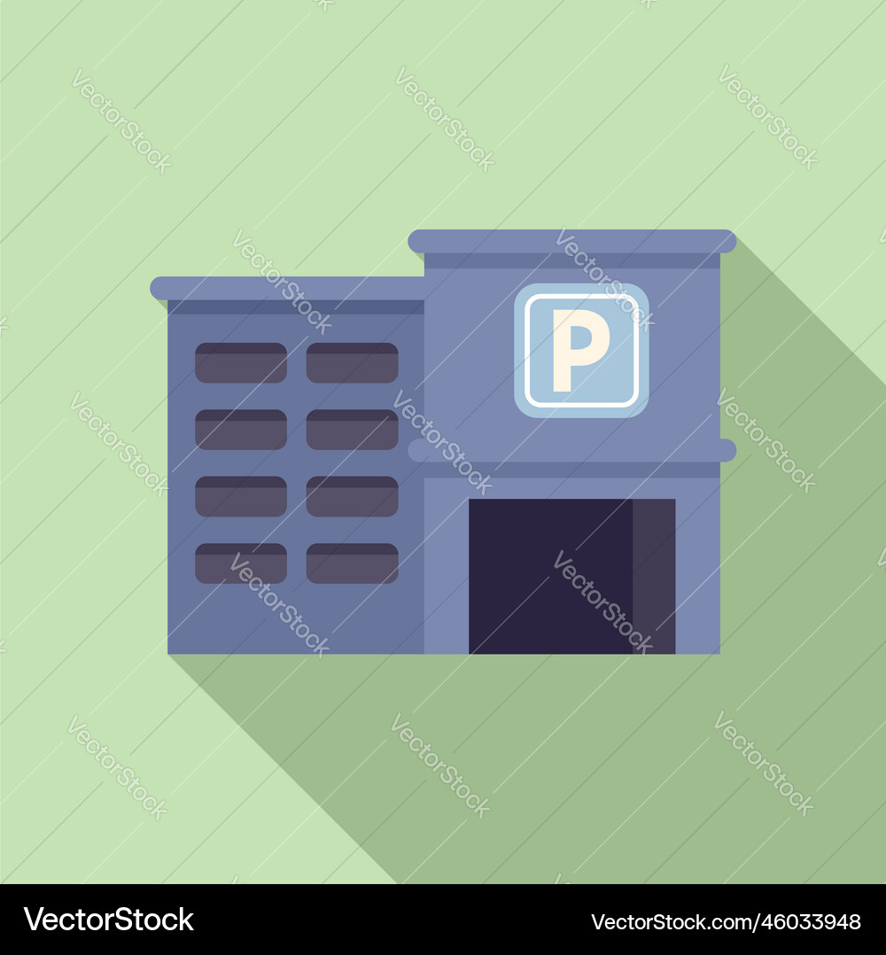 Paid parking building icon flat car park Vector Image