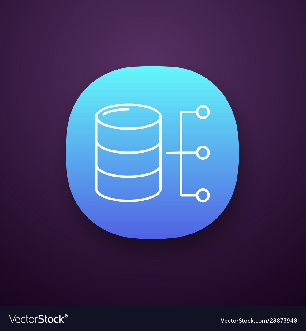 Relational database app icon Royalty Free Vector Image