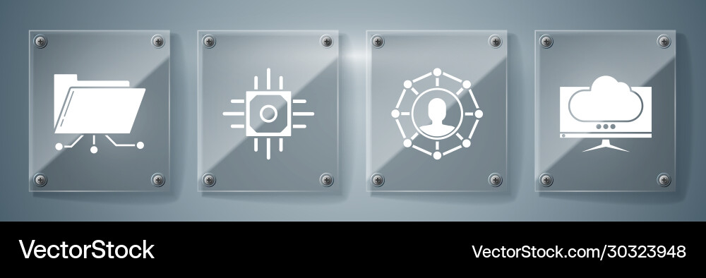 Set computer monitor screen project team base Vector Image