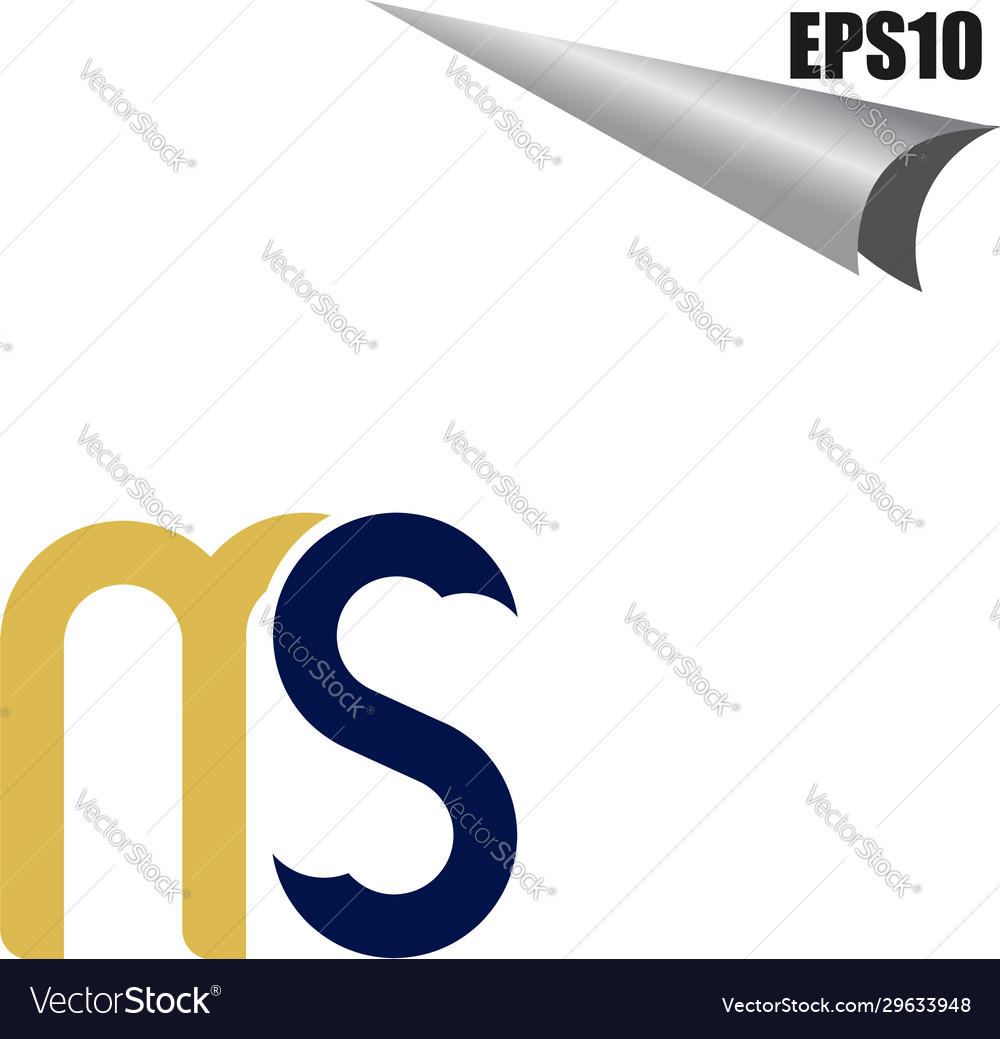 Simple ms initial monogram design template Vector Image